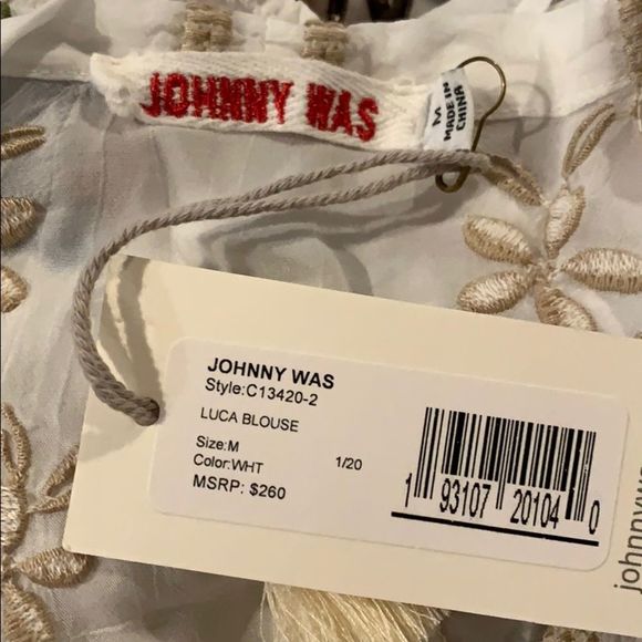 Johnny Was | Tops | Johnny Was White Floral Luca Blouse Medium Nwt | Poshmark